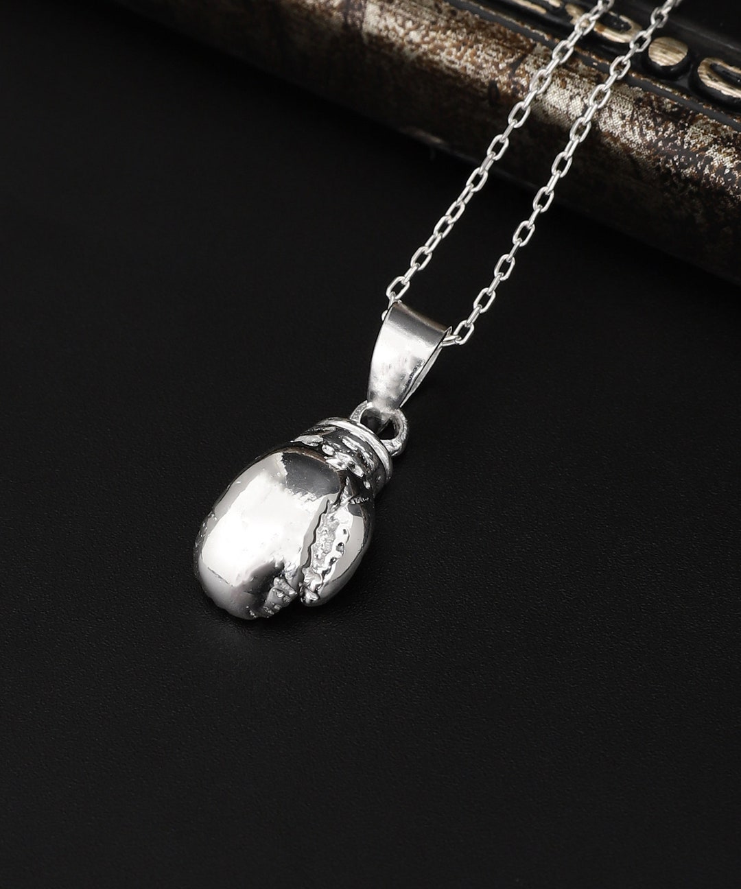 Boxing Gloves Men Necklace, Boxing Gloves Pendant, Silver Box Gloves ...