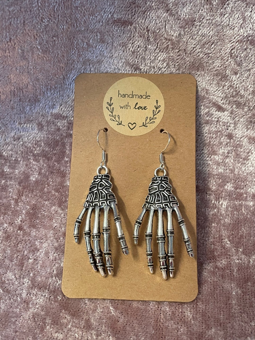 Handmade Halloween Skeleton Hand Earrings Spooky Gift - Etsy
