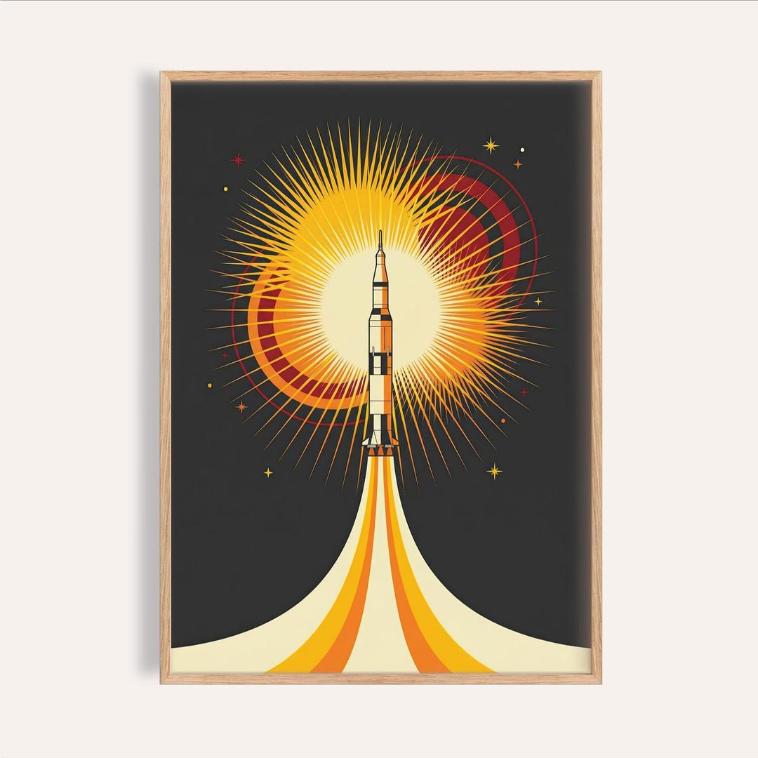 Rocket Launch Print: Cosmic Adventure Art (unframed, Multiple Sizes) - Etsy
