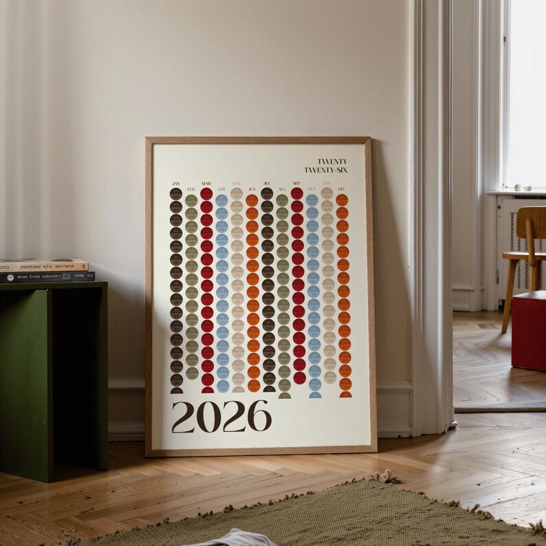 Family Planner Wall Calendar 2026, Colorful Circles (year at a Glance ...