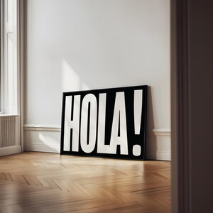 HOLA Typography Wall Art Spanish Hello Poster Modern Entryway Home ...
