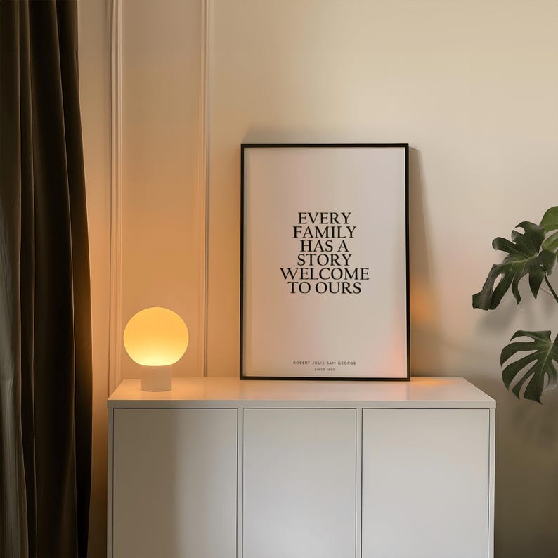 Custom Family Story Poster: Personalized Keepsake Wall Art - Etsy UK