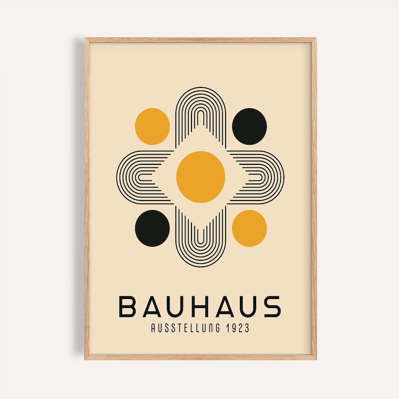 Bauhaus Art Print: Golden Symmetry - Minimalist Geometric Poster - Etsy