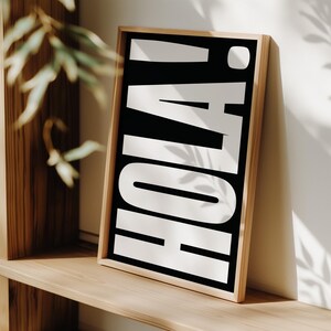HOLA Typography Wall Art Spanish Hello Poster Modern Entryway Home ...