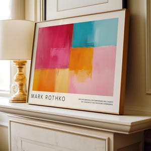 Mark Rothko Colourful Living Room Wall Art | Abstract Colour Block Art - Modern Vibrant Wall Art ...