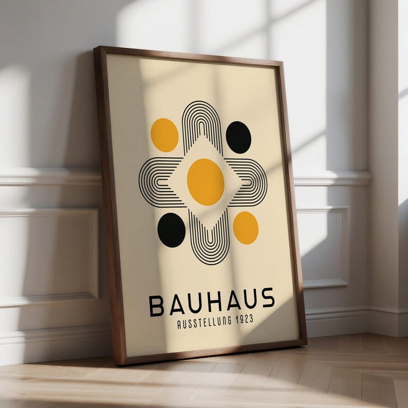 Bauhaus Art Print: Golden Symmetry - Minimalist Geometric Poster - Etsy