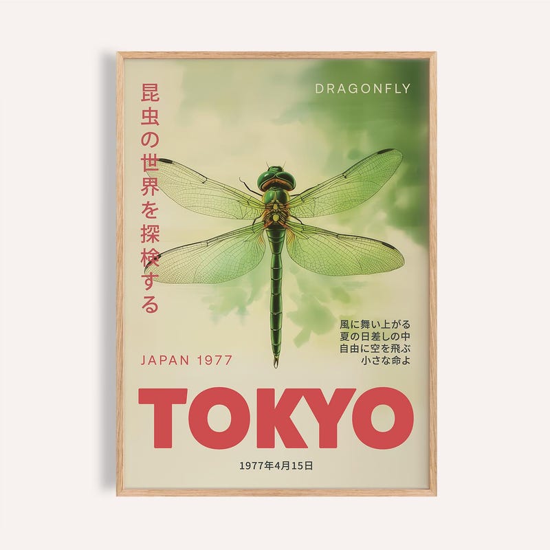 Japanese Poster Dragonfly - Etsy UK