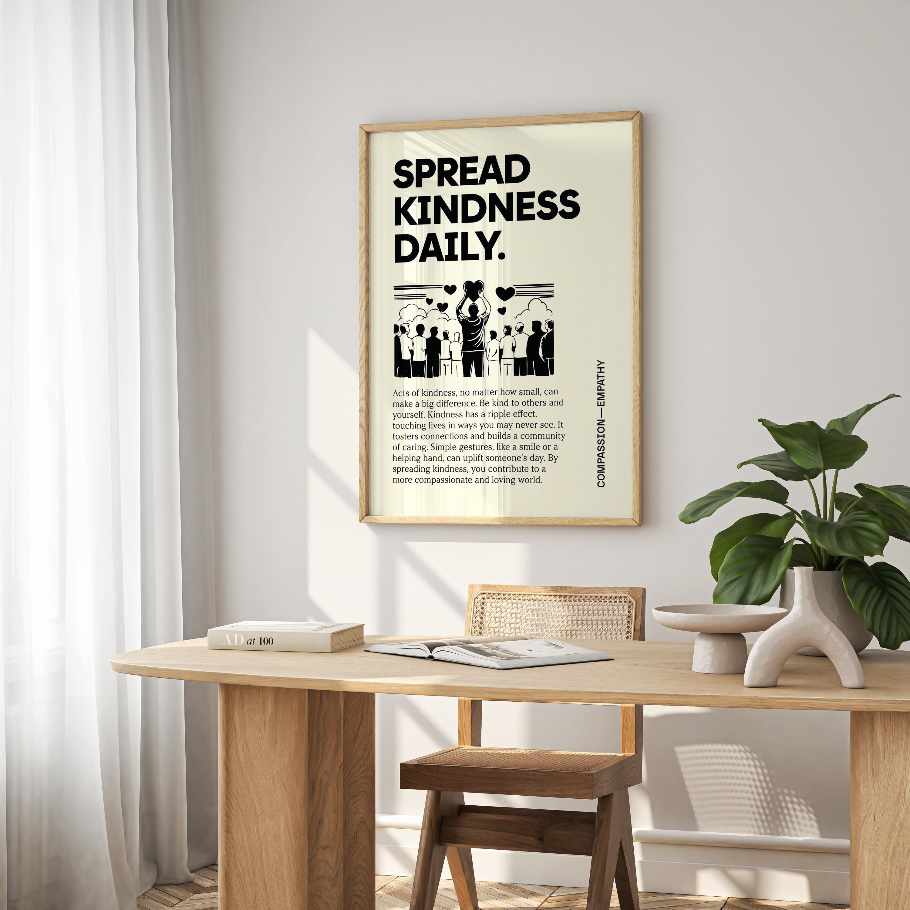 Spread Kindness Daily Print: Inspirational Quote Poster - Etsy