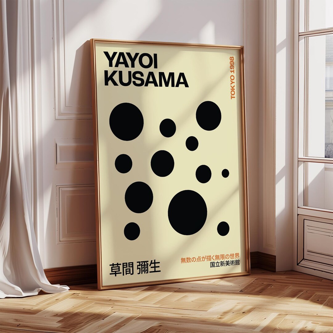 Yayoi Kusama Polka Dot Poster - Minimalist Japanese Wall Art for ...