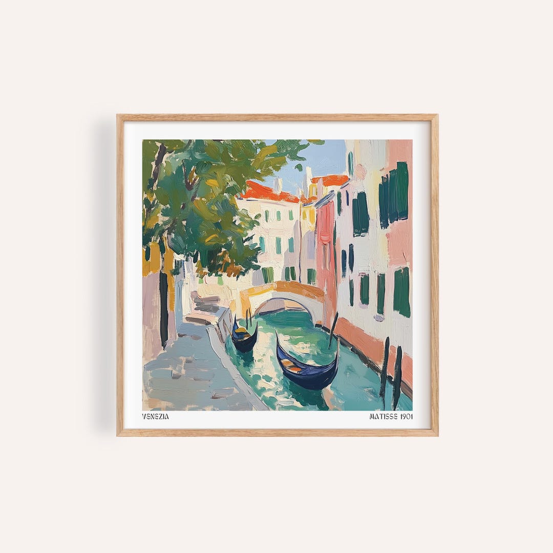 Venice Gondola Print: Italian Canal Scene, Matisse Style Wall Art - Etsy