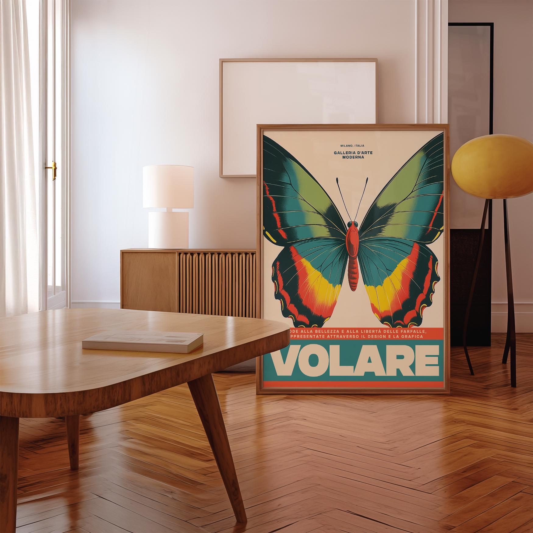 Volare Butterfly Exhibition Poster: Modern Italian Wall Art - Etsy