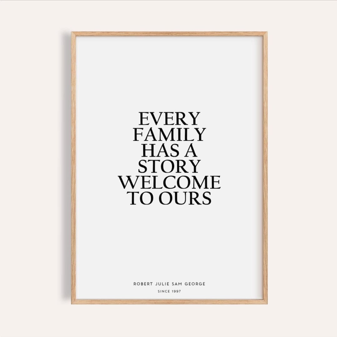 Custom Family Story Poster: Personalized Keepsake Wall Art - Etsy UK