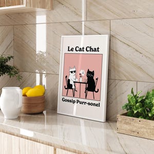 Funny Cat Wall Art for Kitchen Quirky Wall Art for Cafe Decor Modern ...