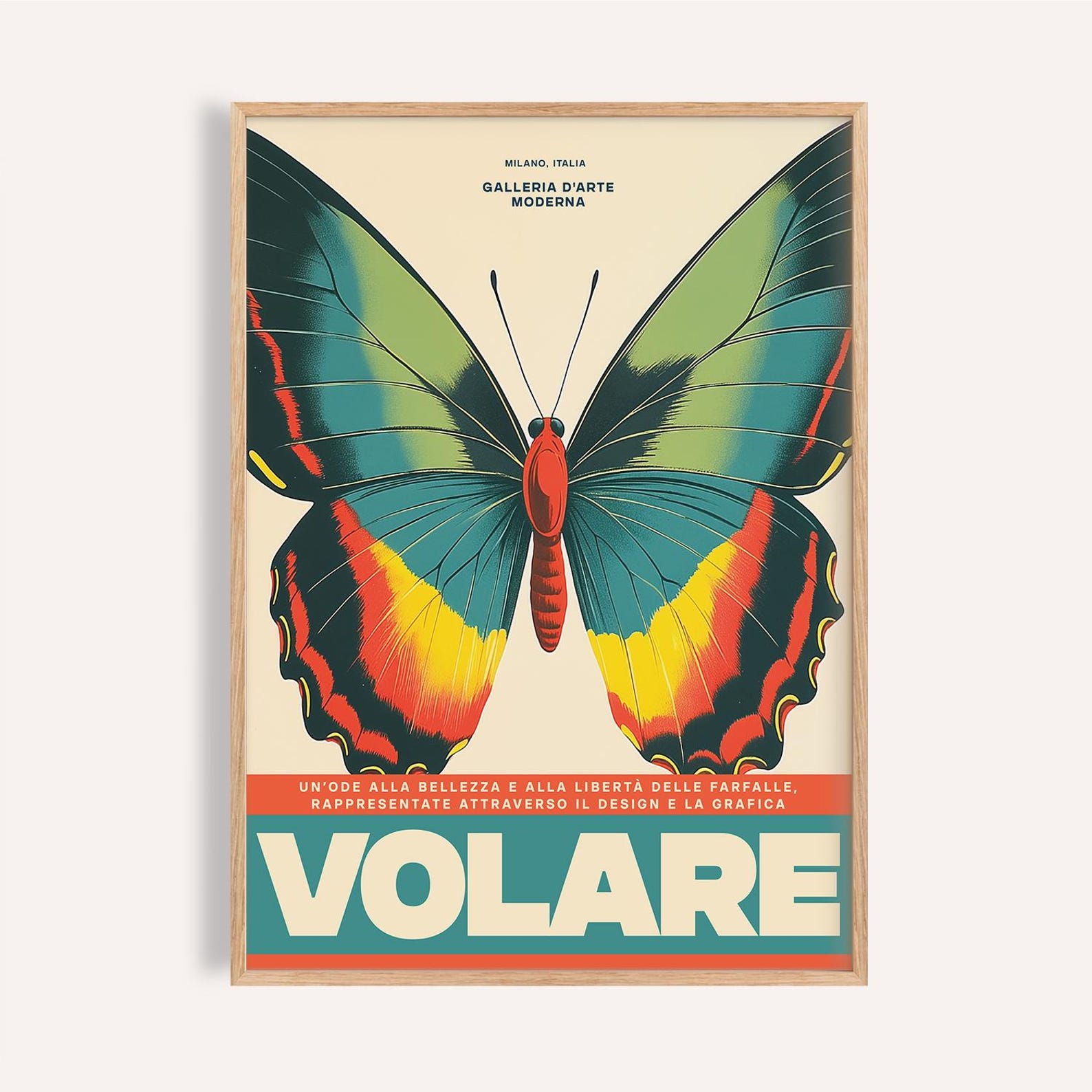 Volare Butterfly Exhibition Poster: Modern Italian Wall Art - Etsy