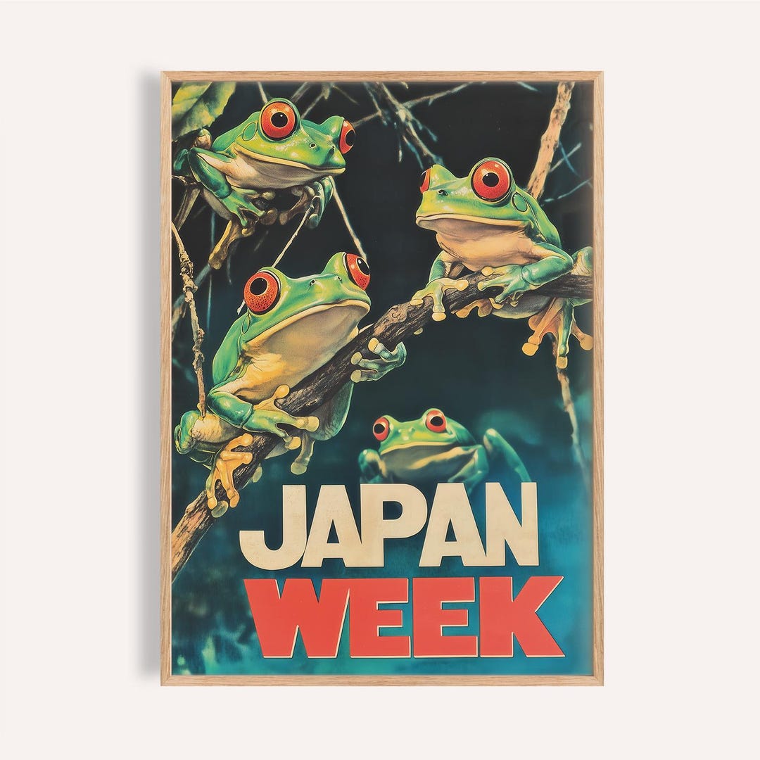 Japanese Tree Frog Poster: Colorful Animal Wall Art - Etsy