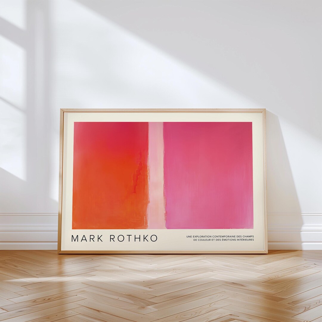 Pink and Orange Rothko-inspired Wall Art - Abstract Minimalist Poster ...