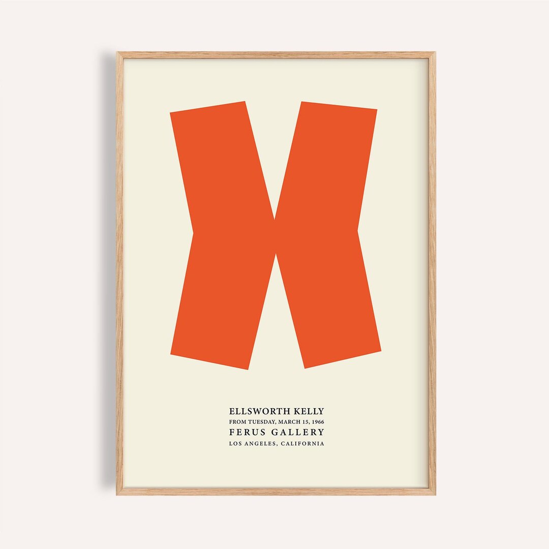 Ellsworth Kelly Inspired Orange Shape Art Print: Minimalist Geometric ...
