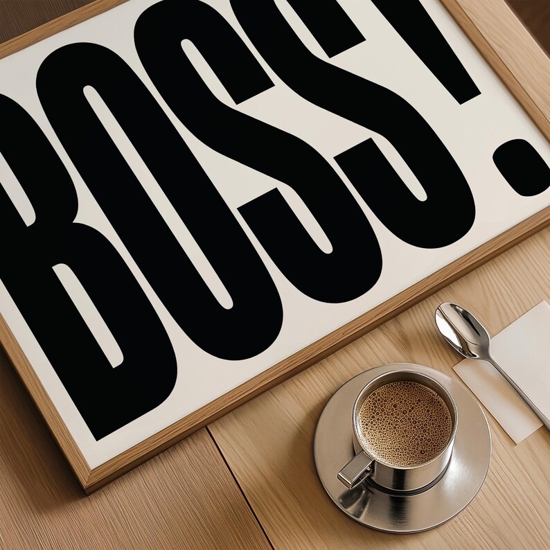 BOSS Typography Art Print: Modern Office Wall Decor - Etsy