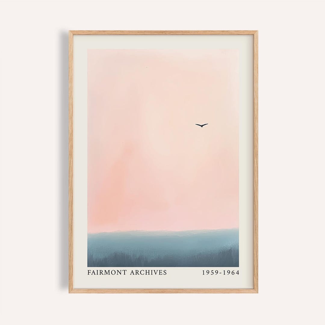 Rothko Inspired Sky and Ocean Print: Minimalist Bird Silhouette Wall ...