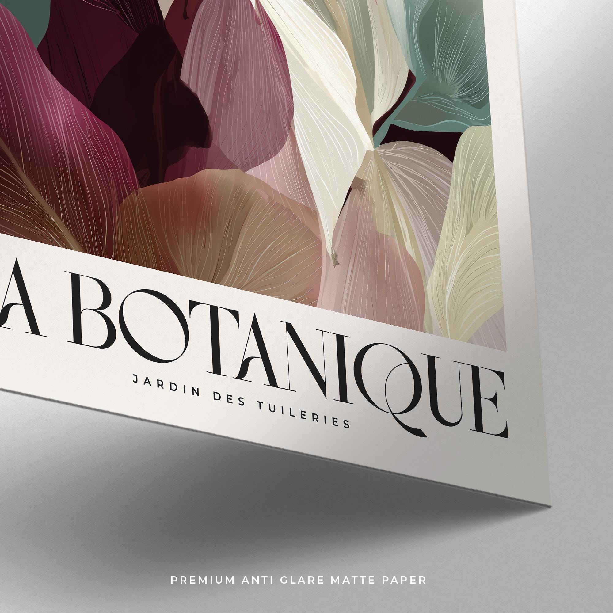 Burgundy Botanical Print: Modern Beige & Green Leaves Wall Art - Etsy