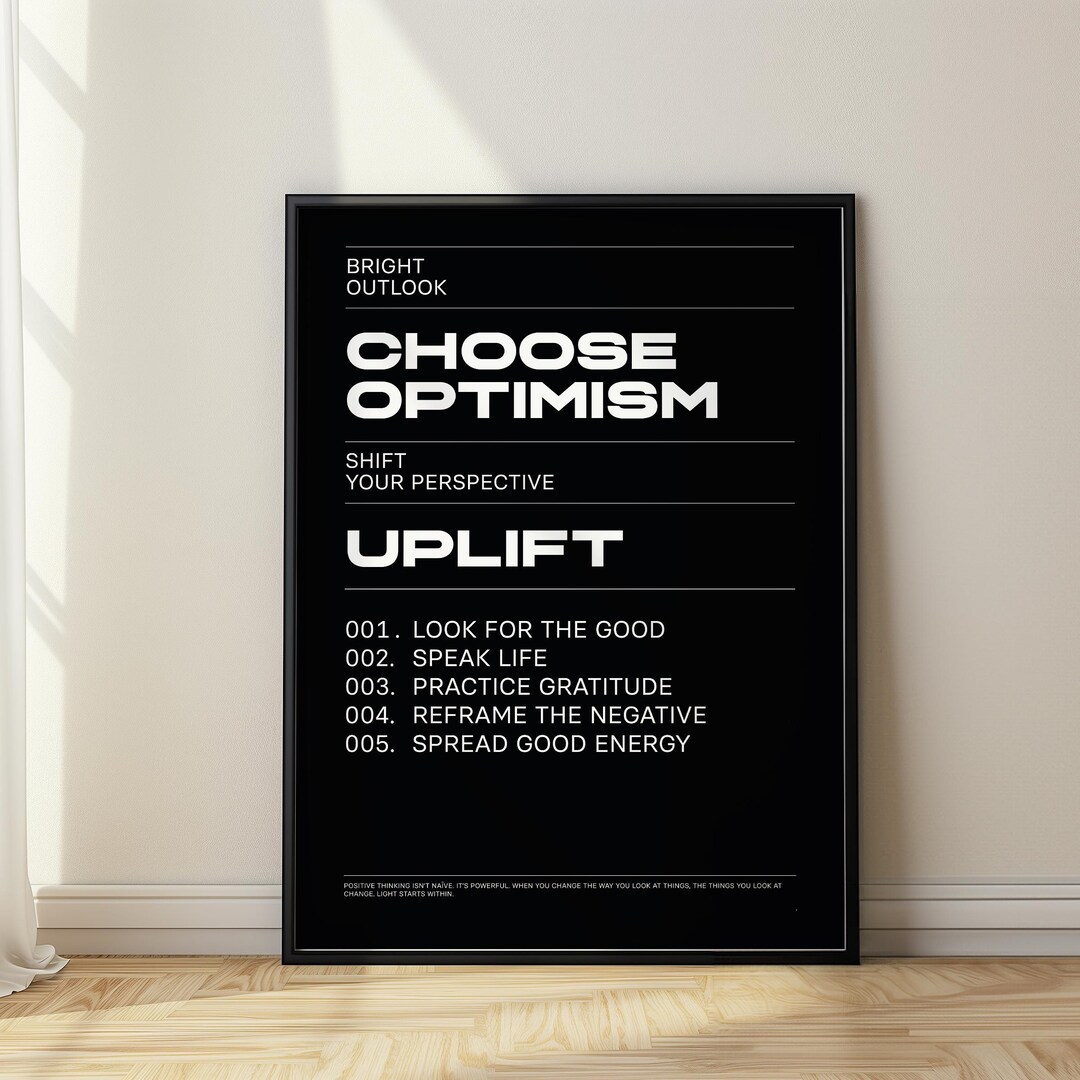 Affirmation Print – Black and White Typography Poster Featuring Choose ...