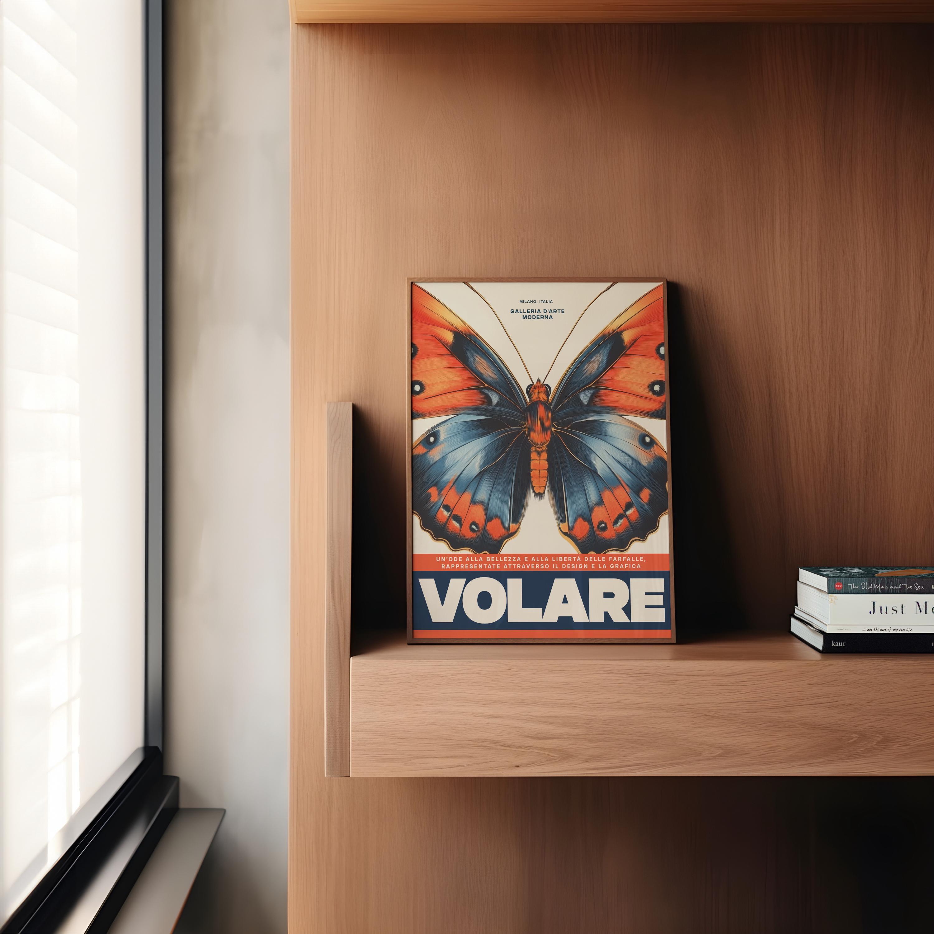 Volare Butterfly Exhibition Poster: Italian Retro Wall Art - Etsy