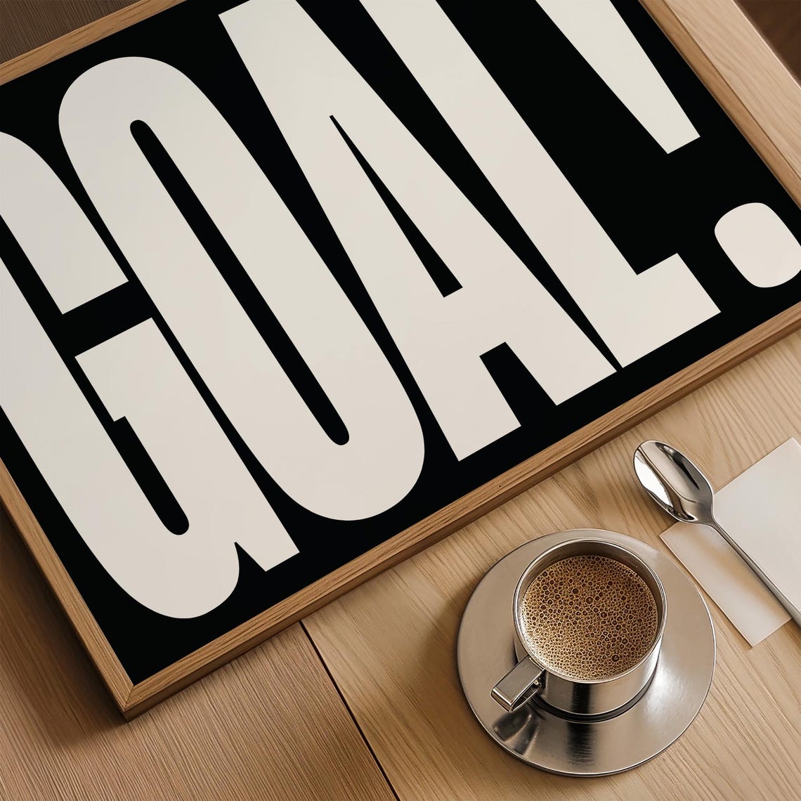 Goal Typography Poster: Bold Black and White Sports Art - Etsy