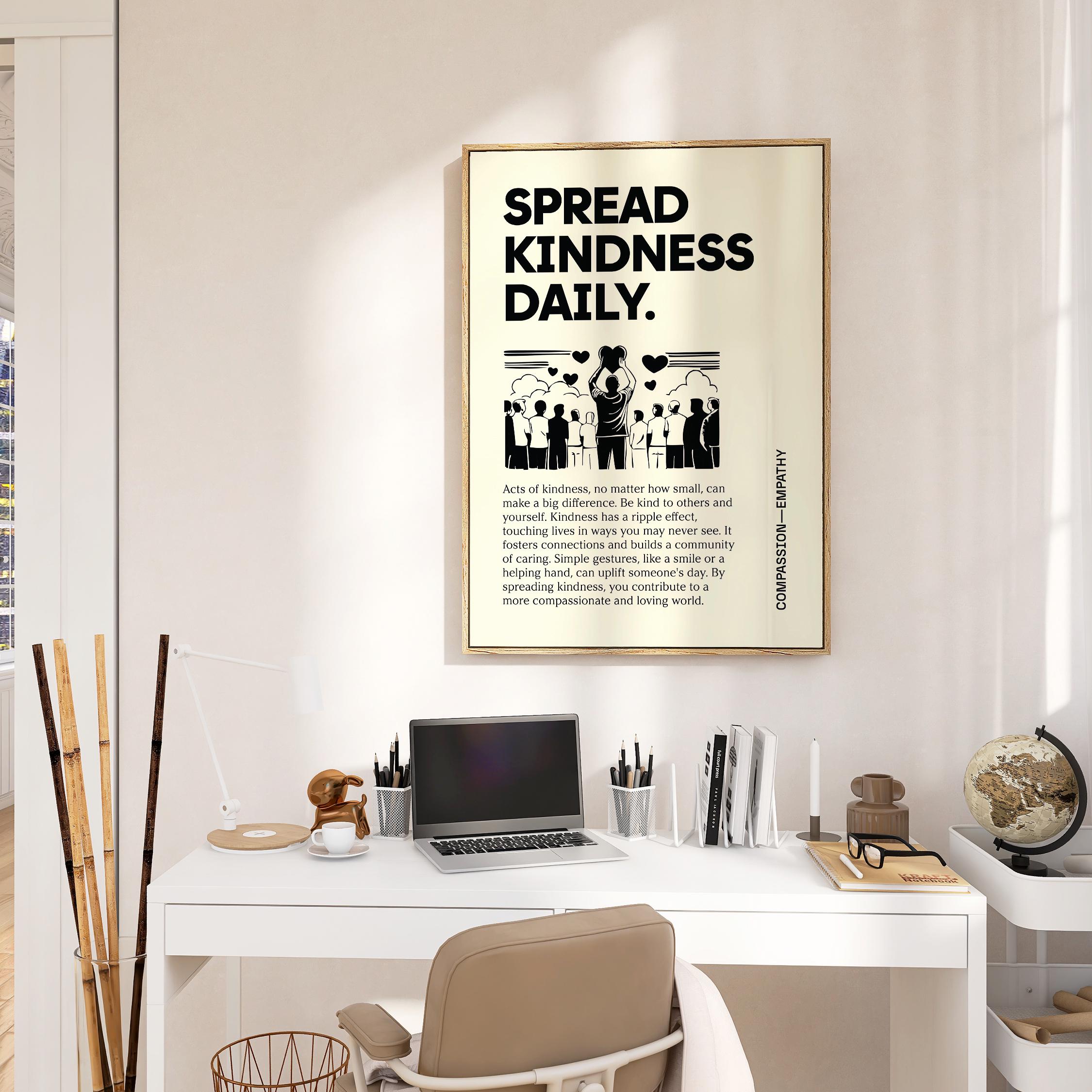 Spread Kindness Daily Print: Inspirational Quote Poster - Etsy