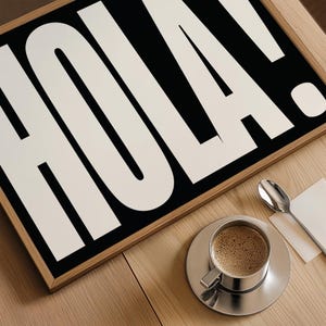 HOLA Typography Wall Art Spanish Hello Poster Modern Entryway Home ...