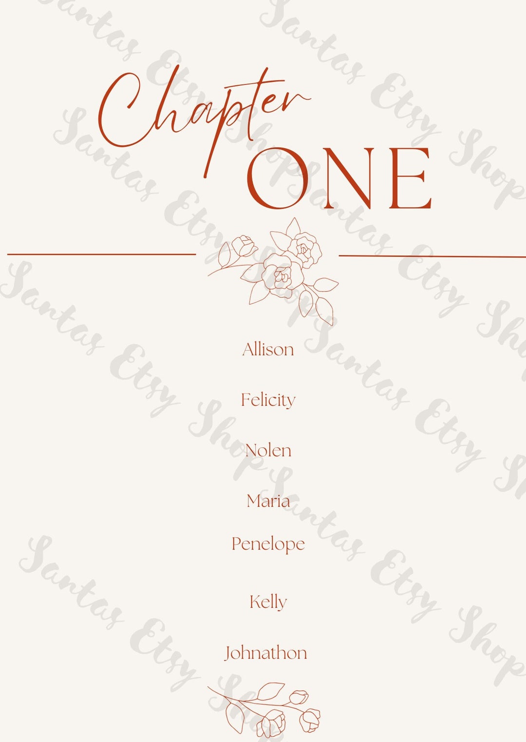 Seating Chart Chapter Pages Digital File Includes Tables 1-30 ...