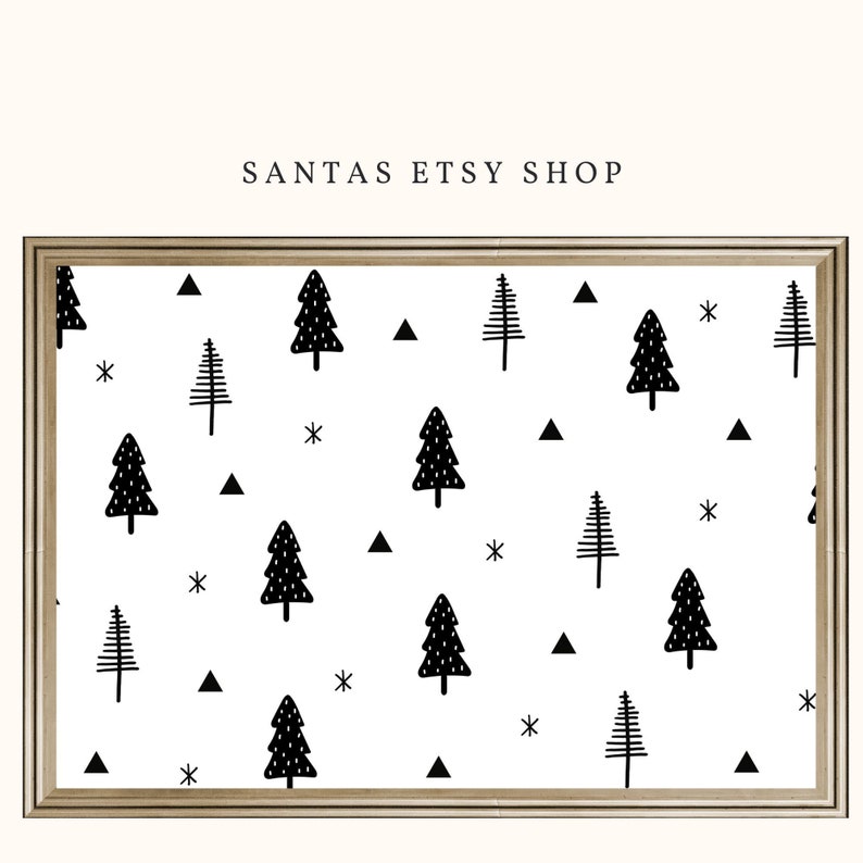 Black and White Tree Pattern Wallpaper Instant Download Frame - Etsy