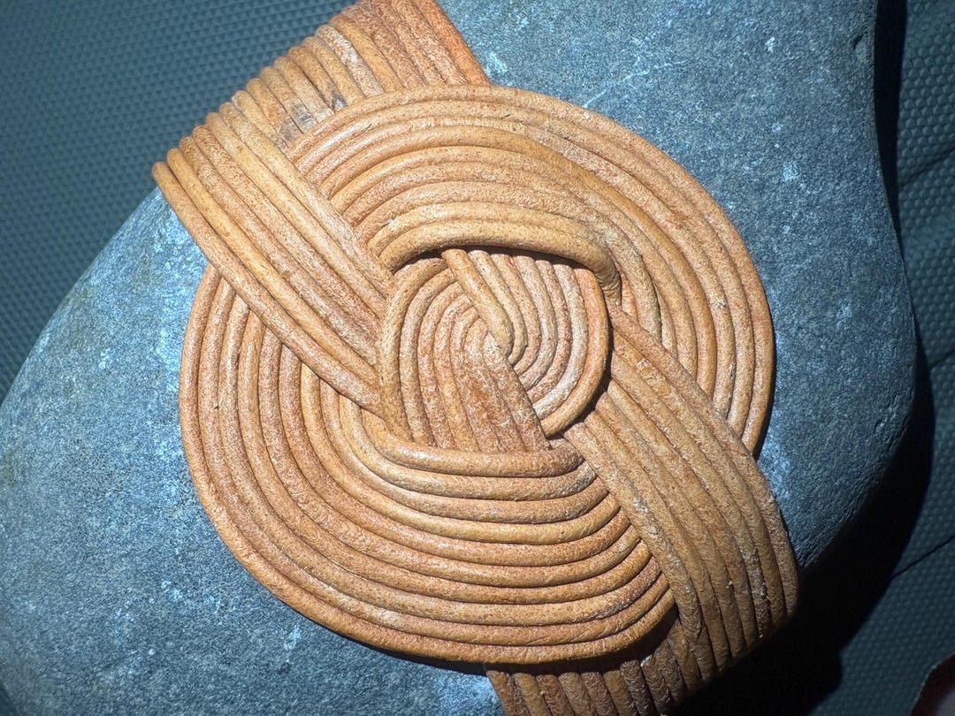 Large Wrapped Rock Japanese Style Leather Wrapped Stone, Zen Stones ...