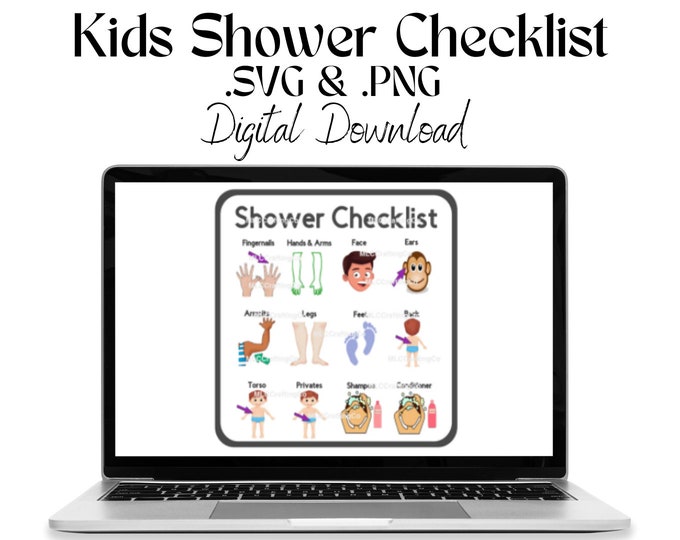 Shower Routine Checklist (2 Skin Colours) for Kids, Autism, ADHD ...