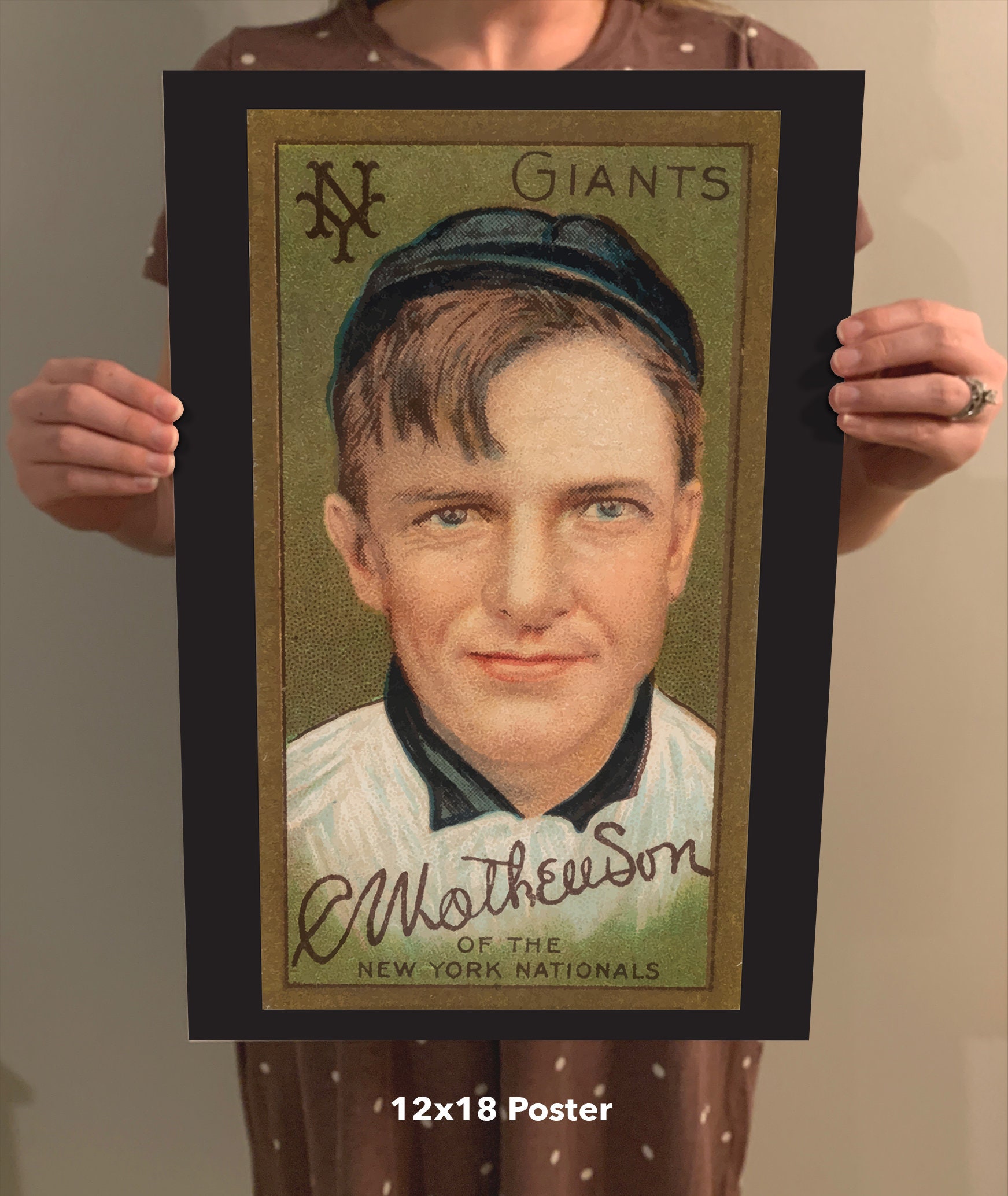 Christy Mathewson 1911 T205 Gold Border Poster / Postcard / Canvas T ...