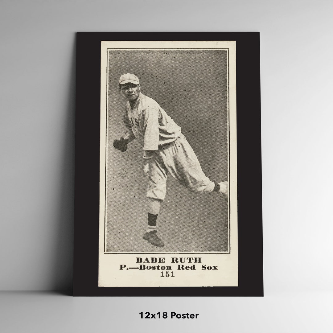 Babe Ruth 1916 M101-5 Sporting News Rookie Card Poster / Postcard ...