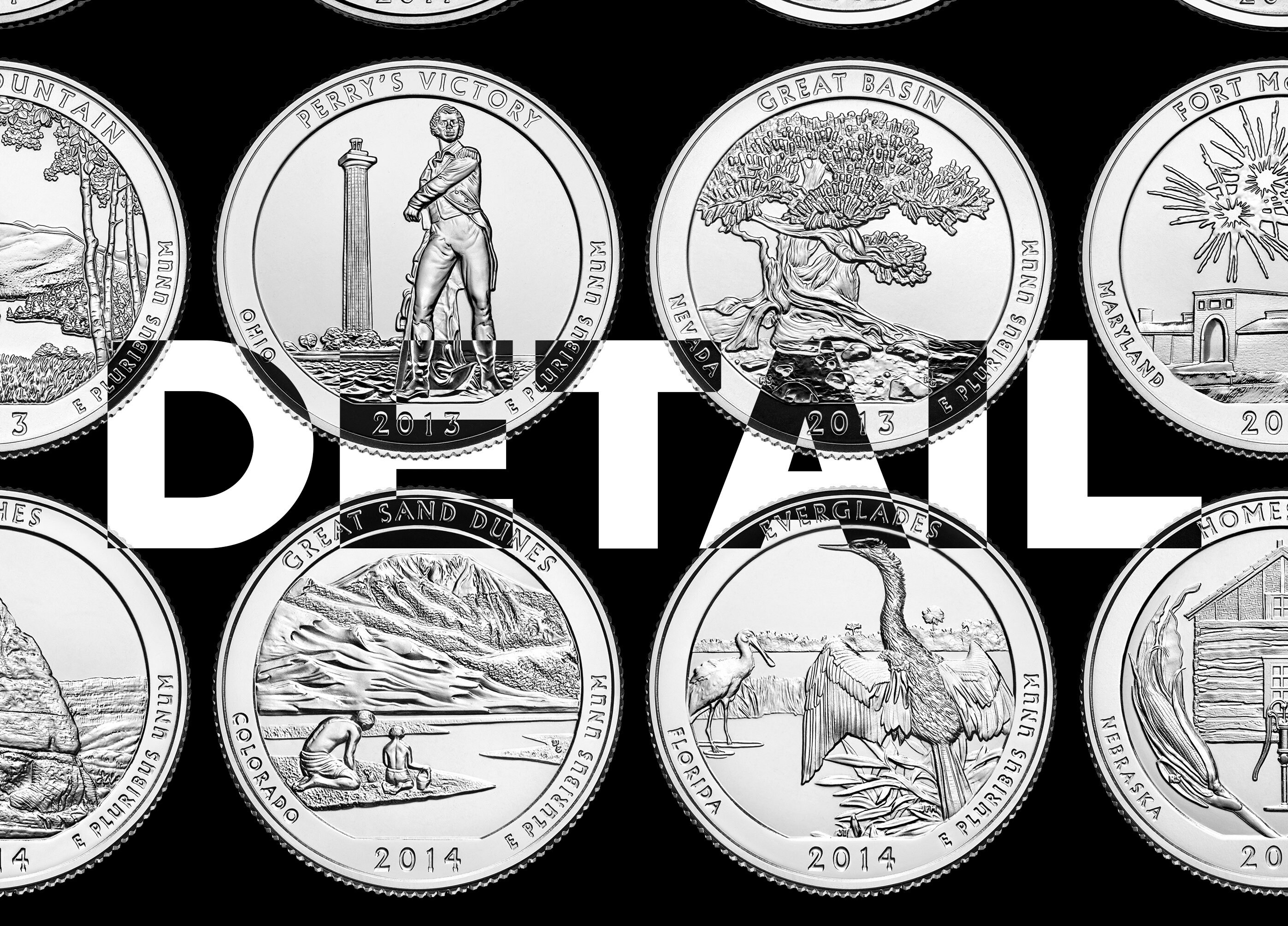 America the Beautiful United States Quarter Dollars 2010-2021 Poster ...