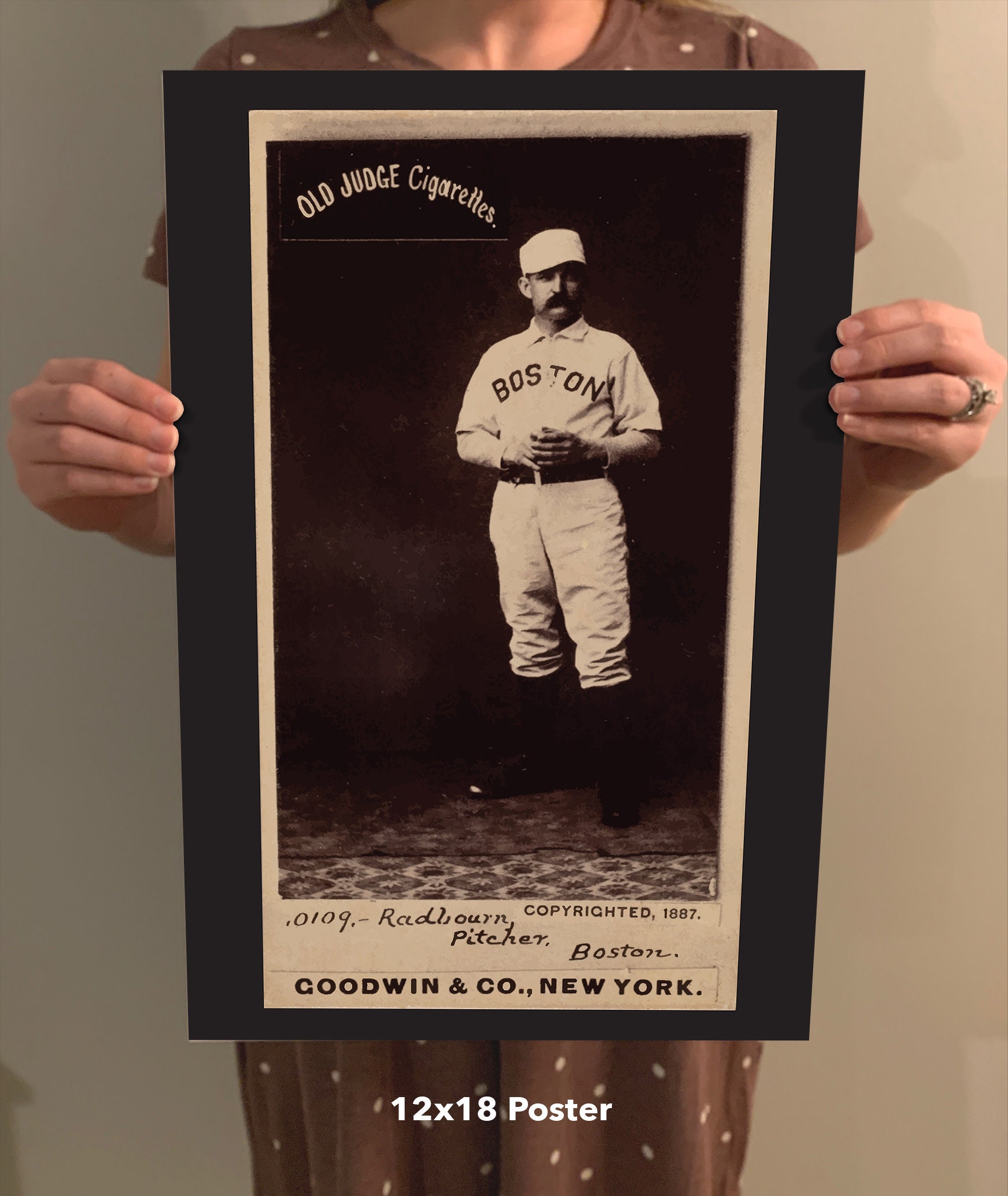 Old Hoss Radbourn 1887-1890 Old Judge Card Poster / Postcard / Canvas ...