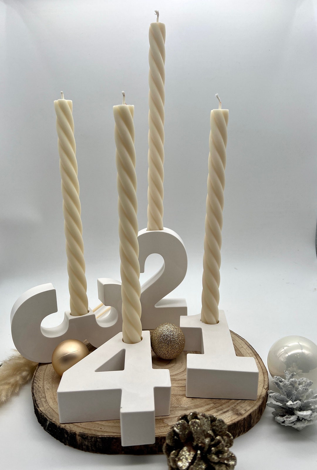 Advent Wreath-christmas Wreath-advent Wreath Numbers-stick Candles ...
