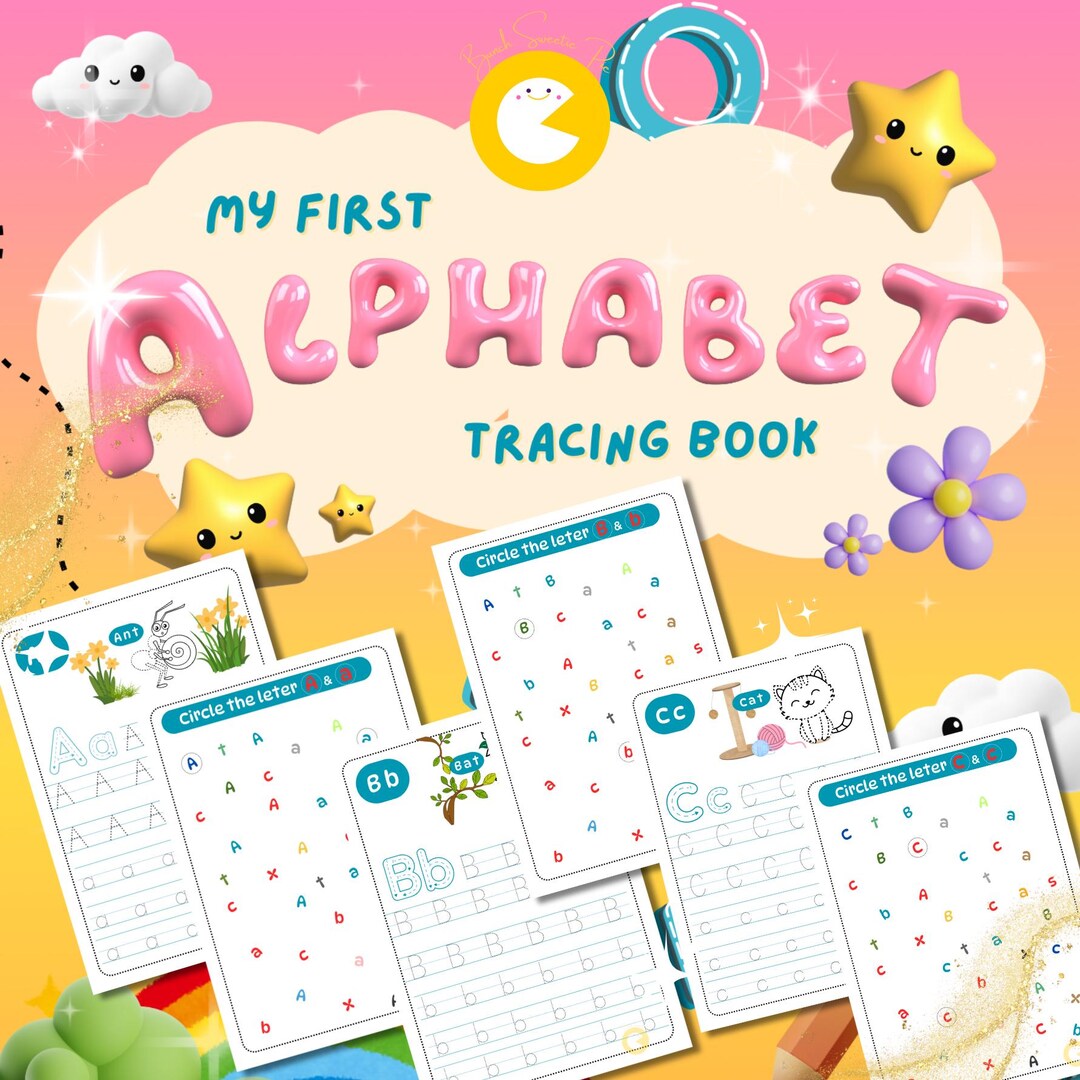 Alphabet Tracing Book Printable A to Z Letter Practice Worksheets for ...