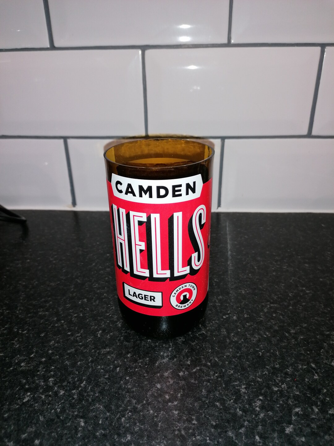 Camden Hells Lager 660ml Recycled Glass Bottle Into Tumbler Beaker Pen ...