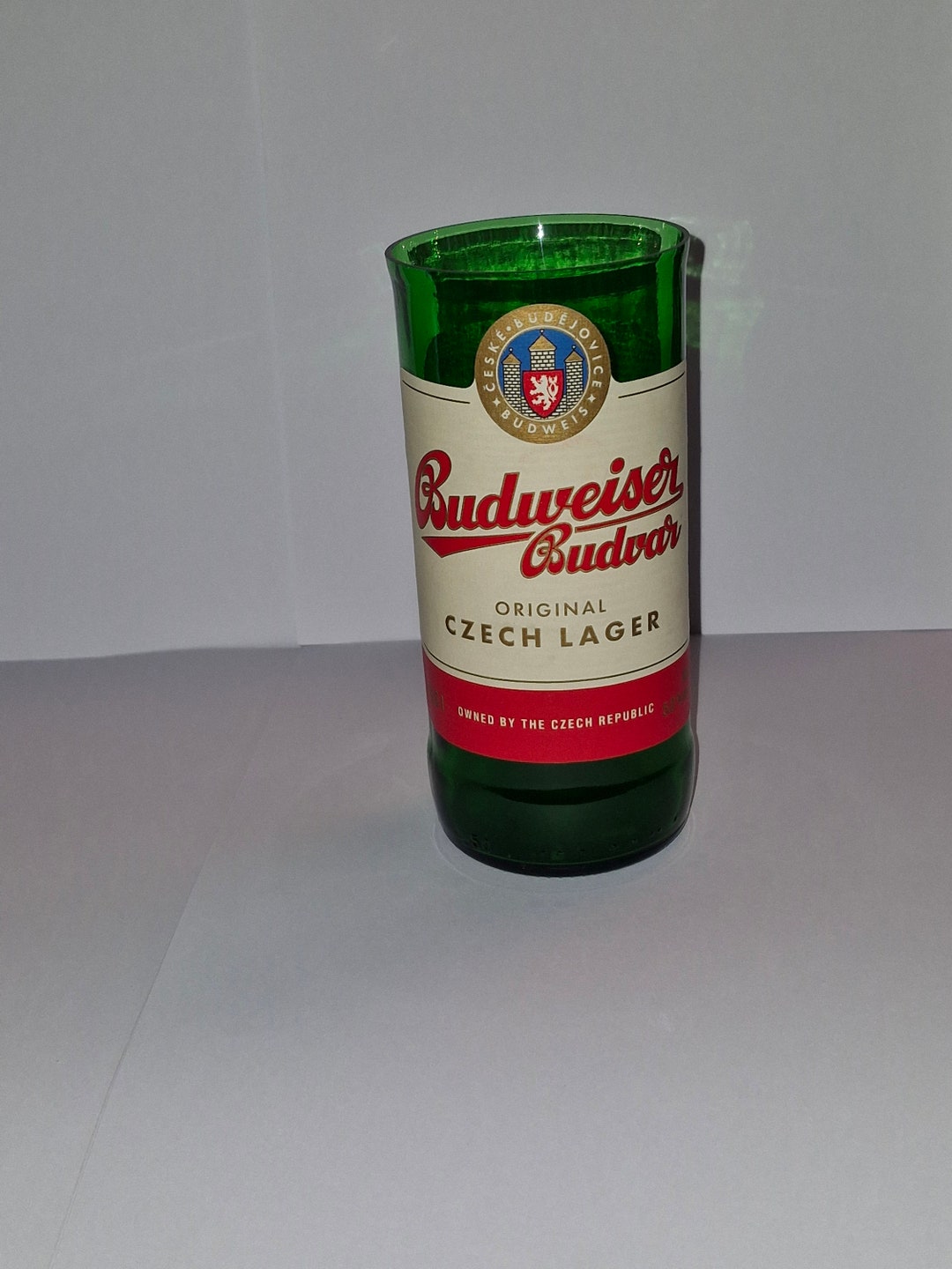 Budweiser Budvar Lager 500ml Recycled Glass Bottle Into Tumbler Beaker ...