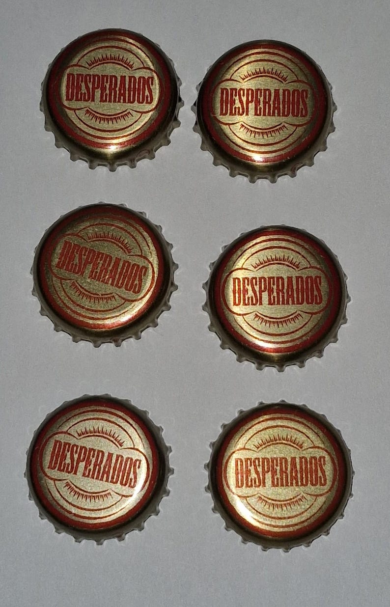 6 Desperados Tequila Lager Beer Bottle Top Fridge Notice Board Magnets ...