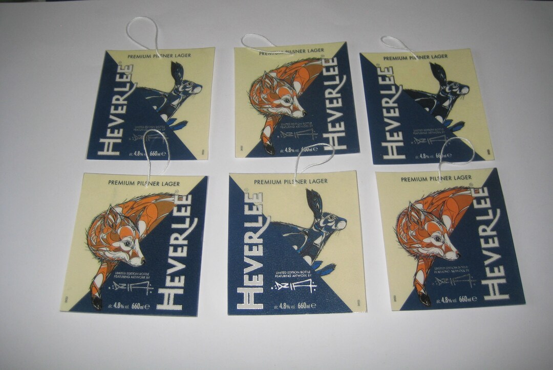 6 X HEVERLEE Lager Beer Bottle Label Christmas Tree Hangers - Etsy