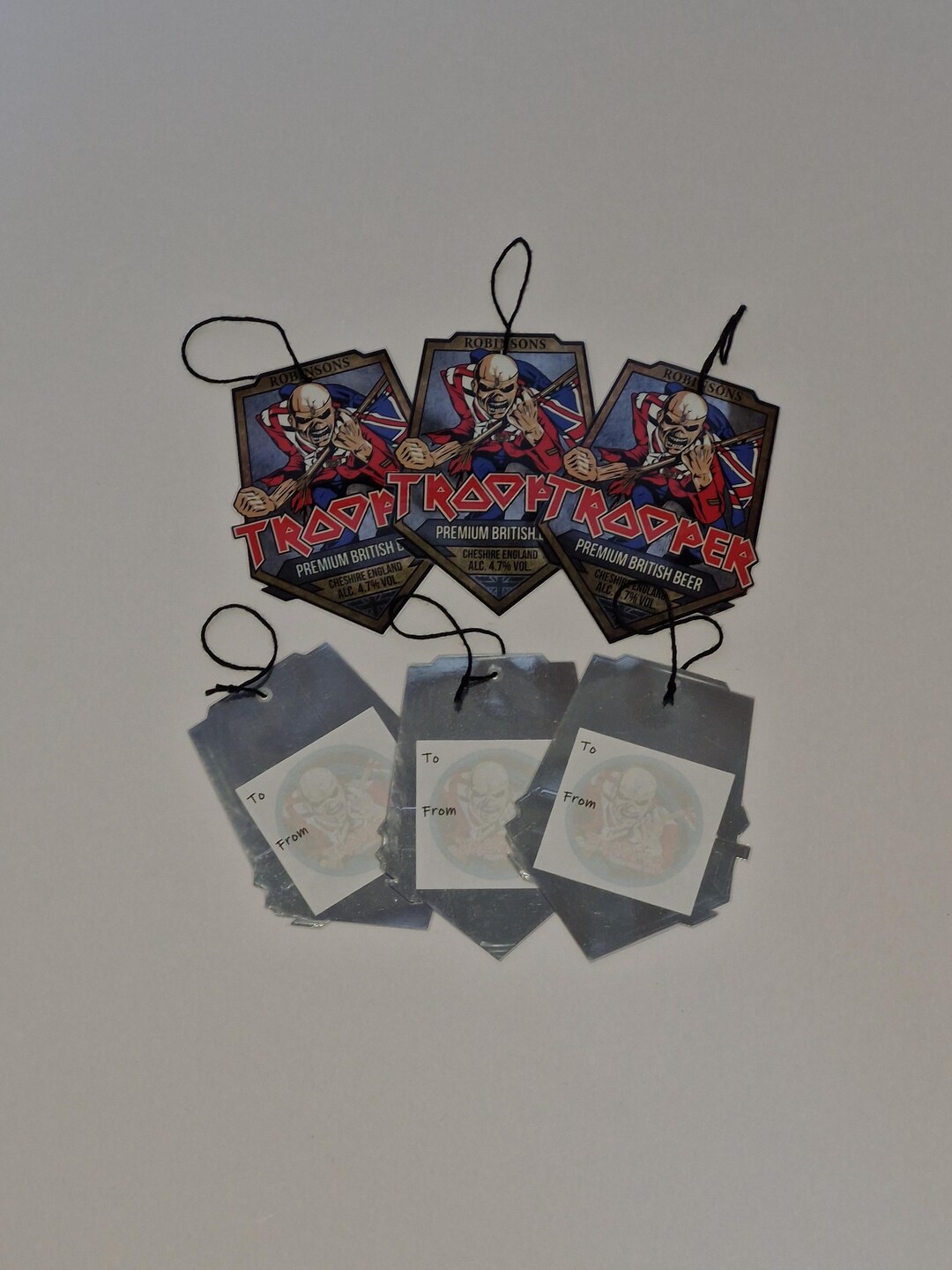 6 Iron Maiden Trooper Beer Bottle Label Gift Tag Birthday Christmas ...