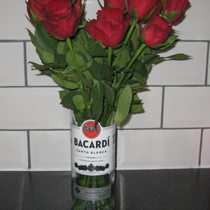 BACARDI Carta Blanca White Rum 1 Litre Recycled Glass Bottle Into Vase ...