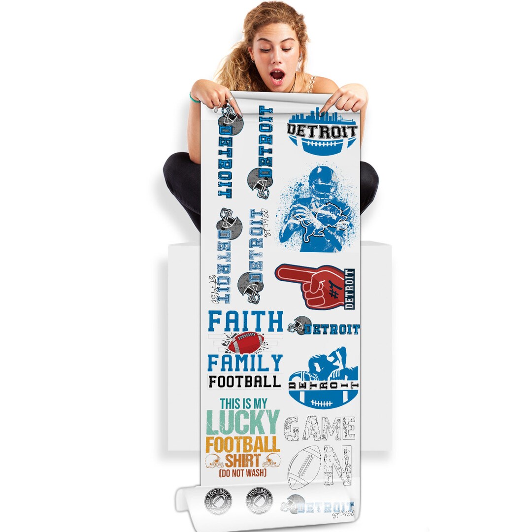 Detroit Football DTF Transfer 22x60 Direct-to-film Gang Sheets - Etsy
