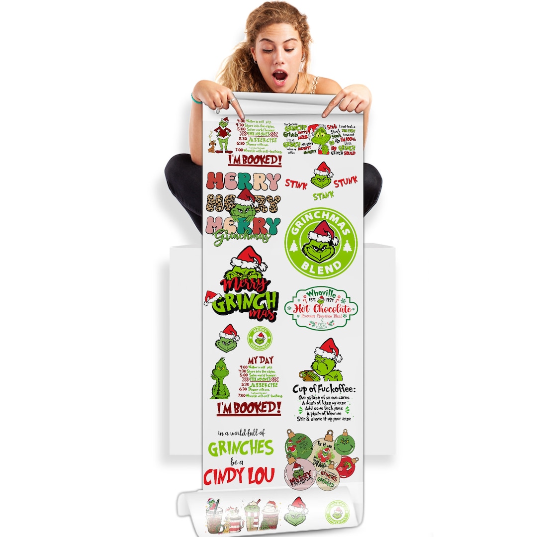 The Grinch Collection DTF Direct-to-film Gang Sheets DTF Transfers - 22" X 60" - Etsy