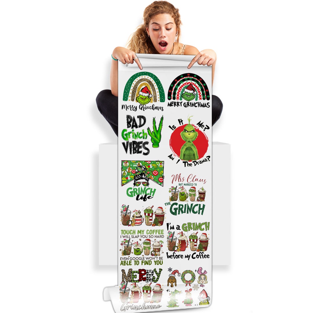 Grinch Vibes DTF Direct-to-film Gang Sheets DTF Transfers - 22" X 60" - Etsy