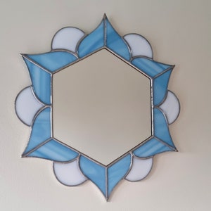 Stained Glass Geometric Flower Mirror - Etsy