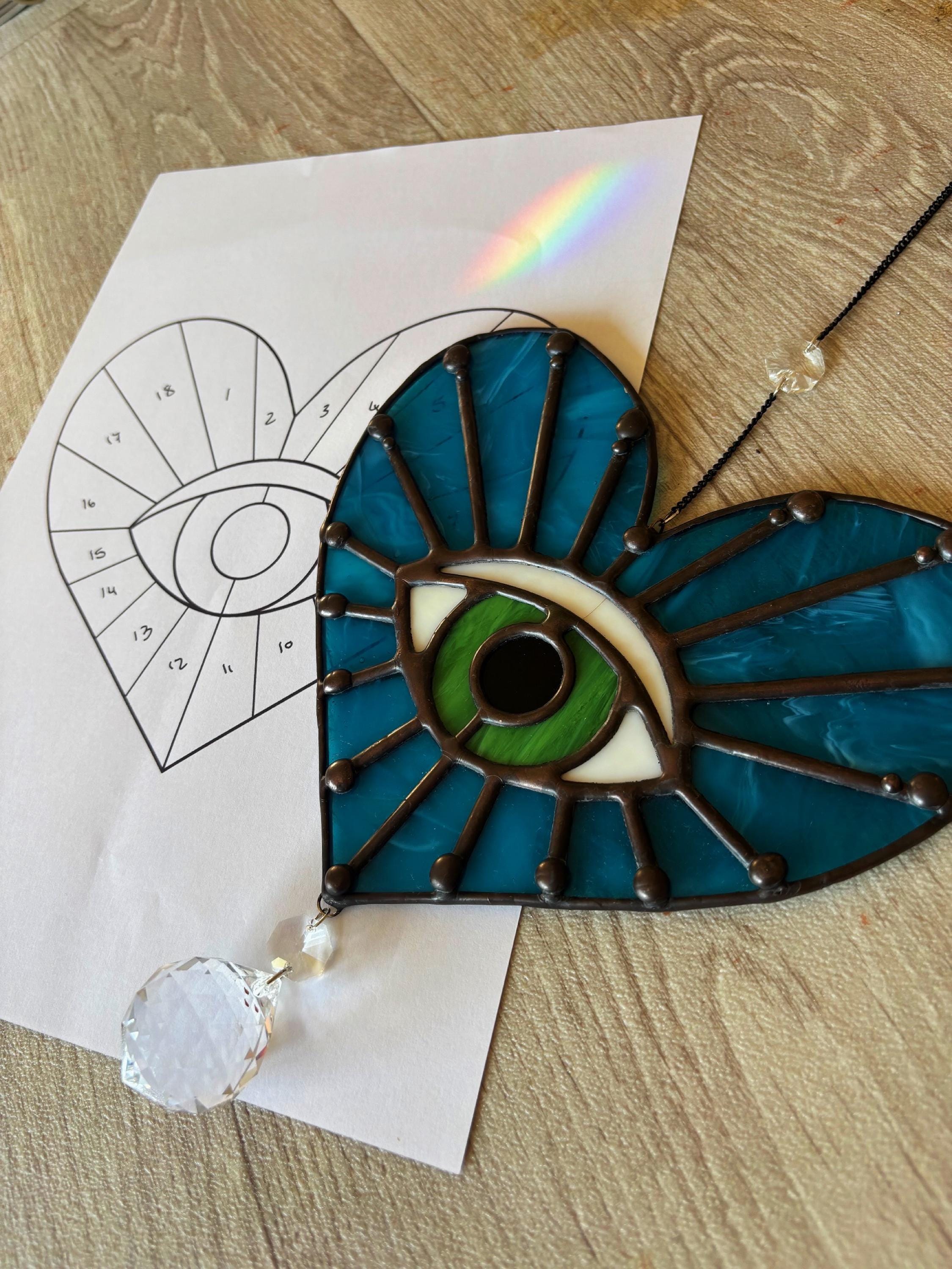 Stained Glass Eye Heart Pattern - Etsy